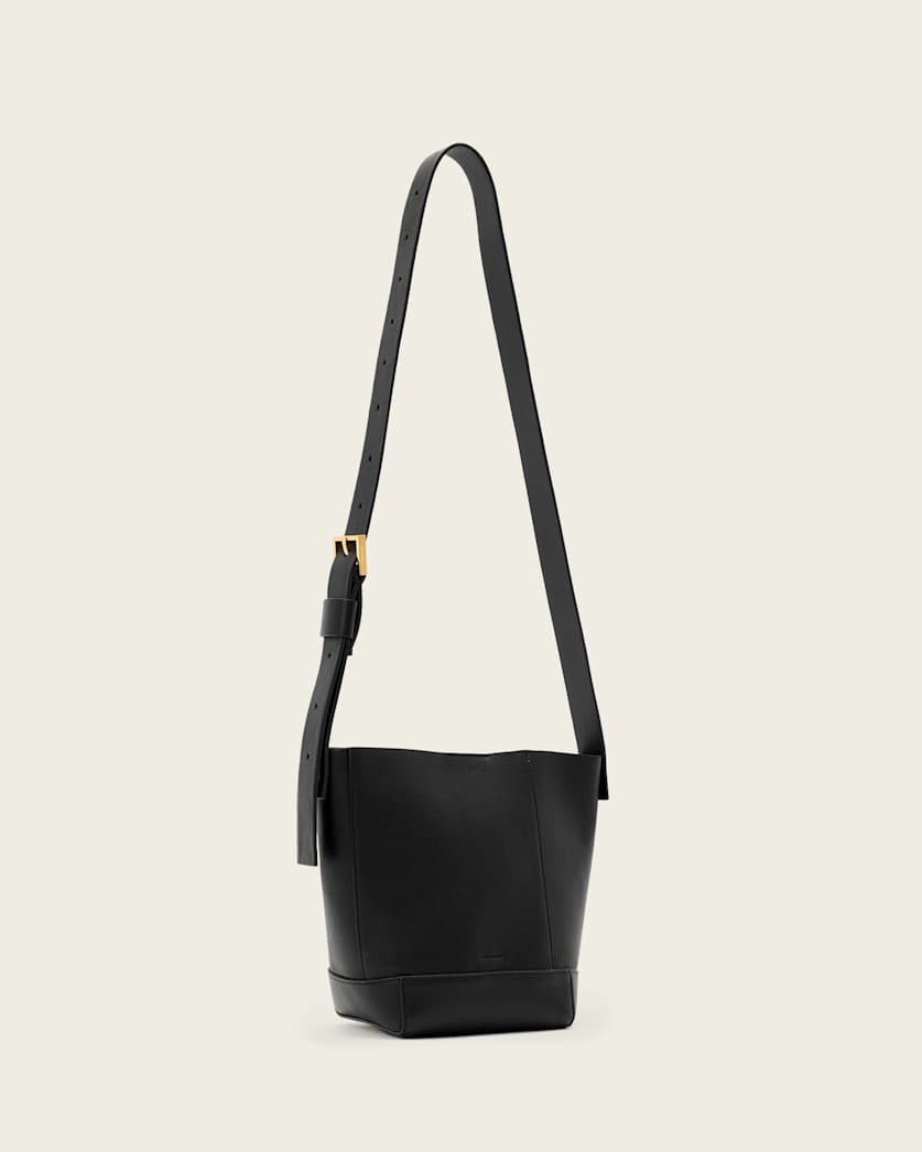 Alba Mini Leather Crossbody Bag Black | ALLSAINTS US